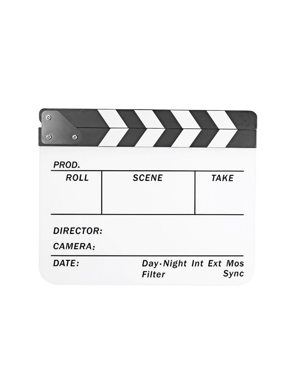 E-Image Claqueta Acrílica Blanca y Negro - Profesional 25x30cm