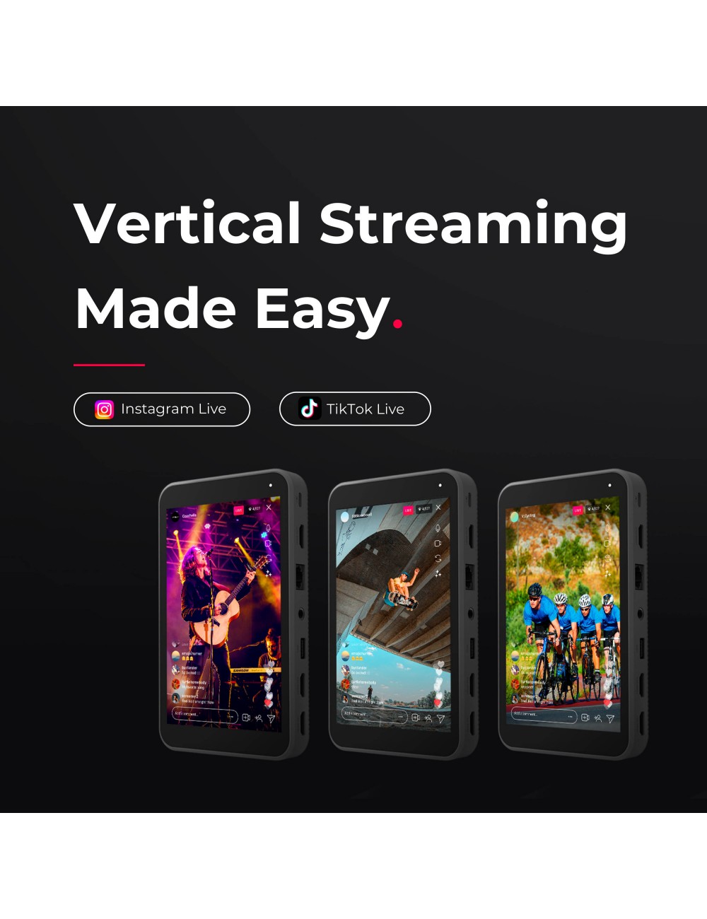 YoloLiv Instream Vertical Live Streaming Codificador y Monitor