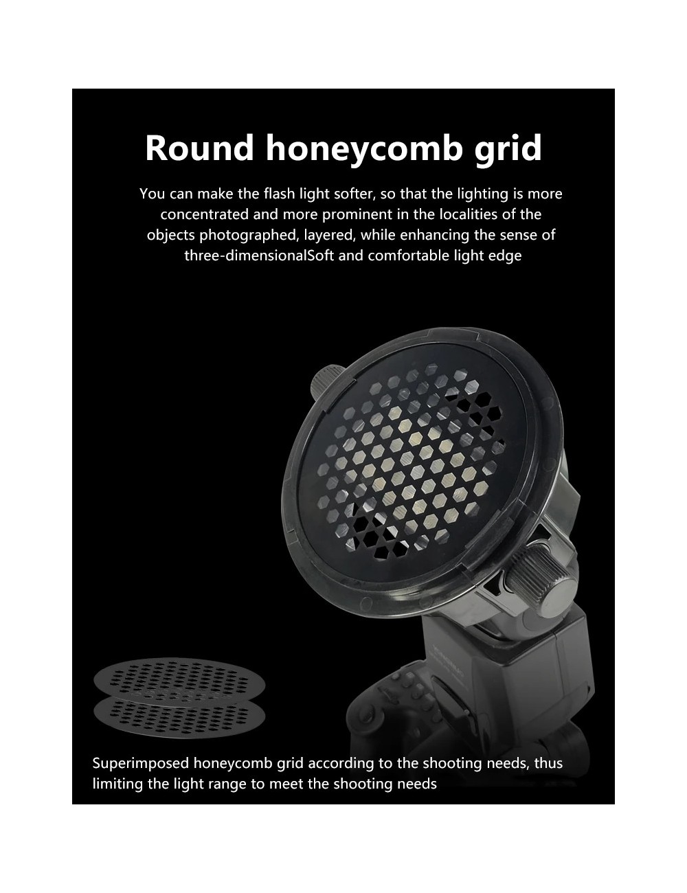 Lynca D15 Set de Accesorios Para Flash, Gran Difusor Silicona, Filtros Colores y Grid