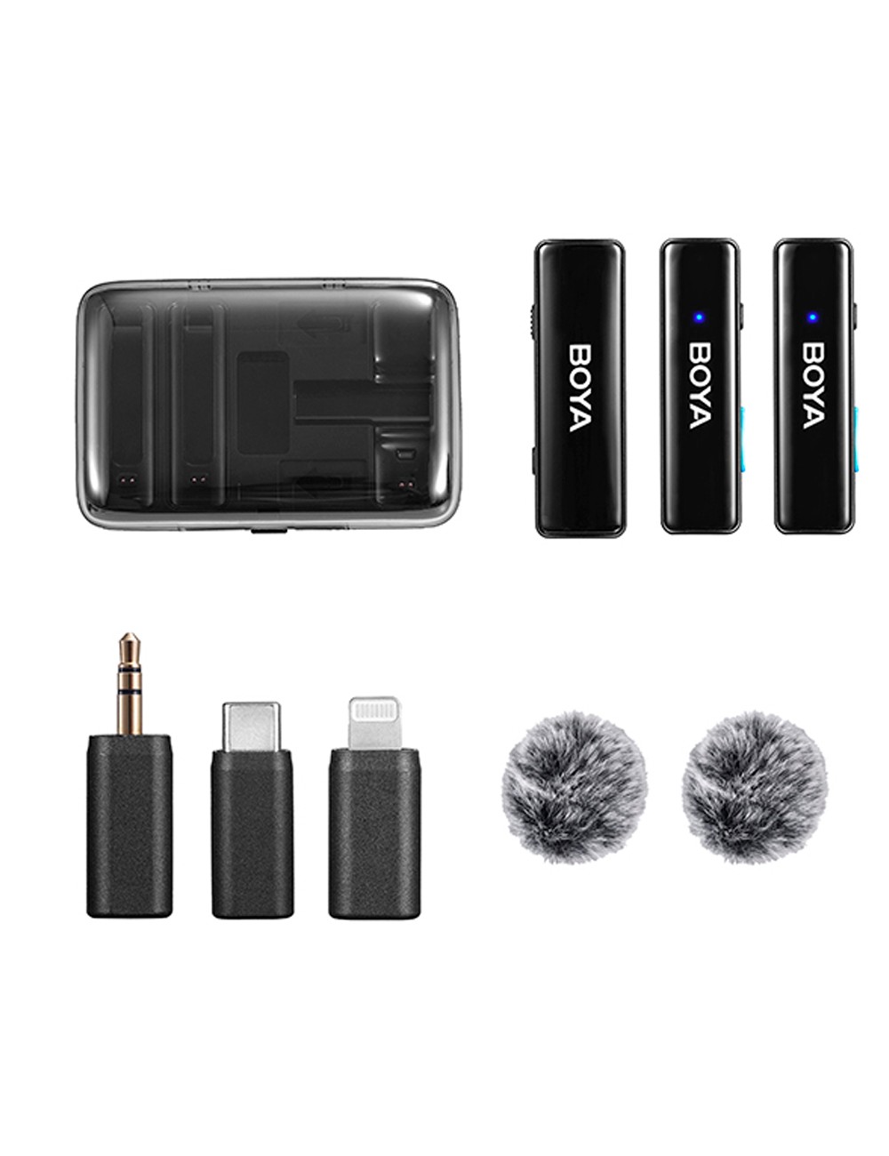 BOYA BOYALINK Sistema de micrófono inalámbrico doble con diseño todo-en-uno