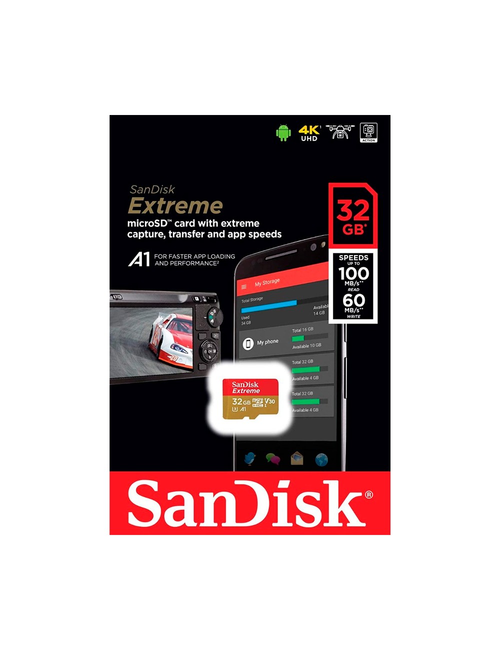 SanDisk 32GB Extreme MicroSD UHS-I U3 100MB/S