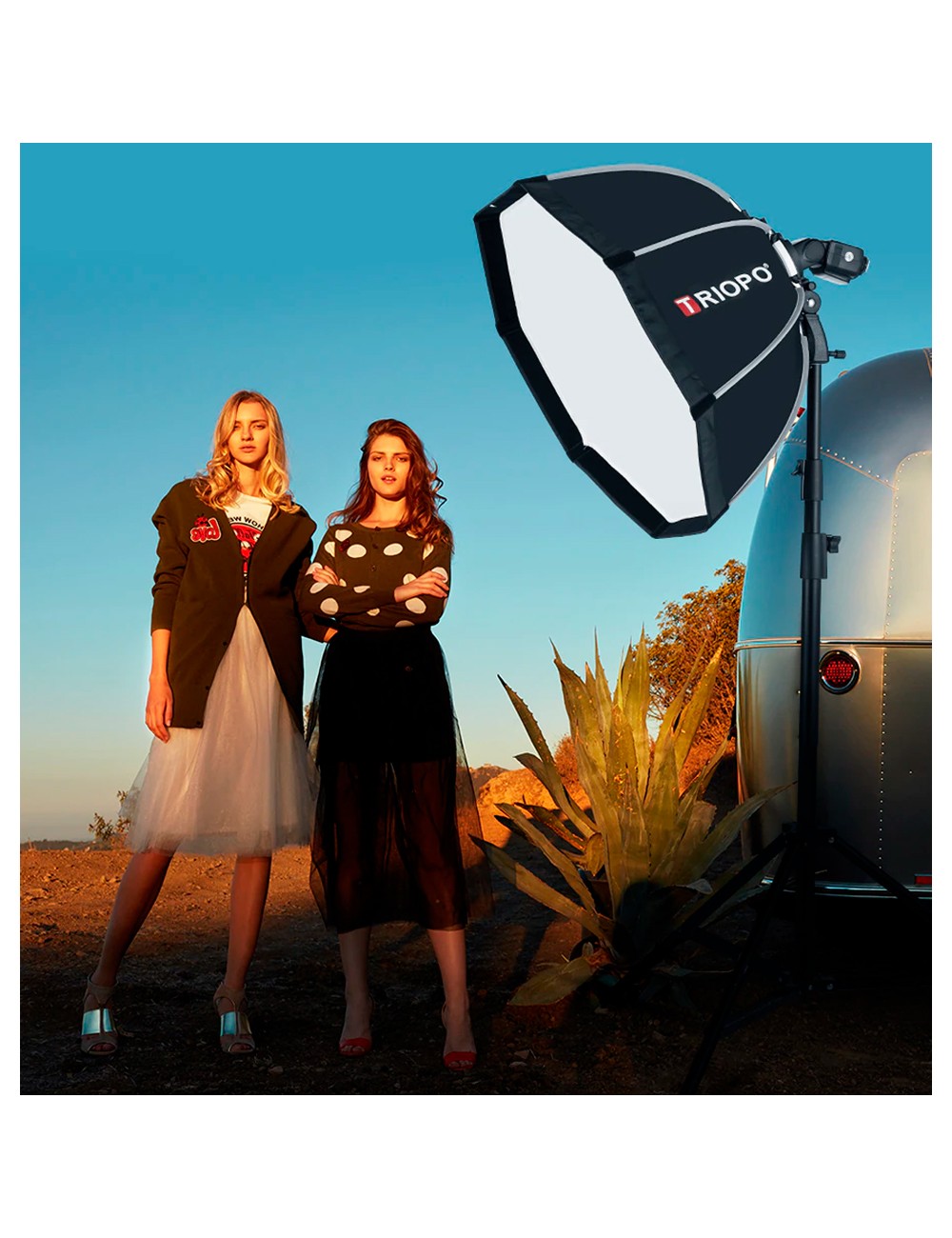 Triopo KX 55cm Softbox Para Flash Speedlight Redondo o Rectangular Con ...