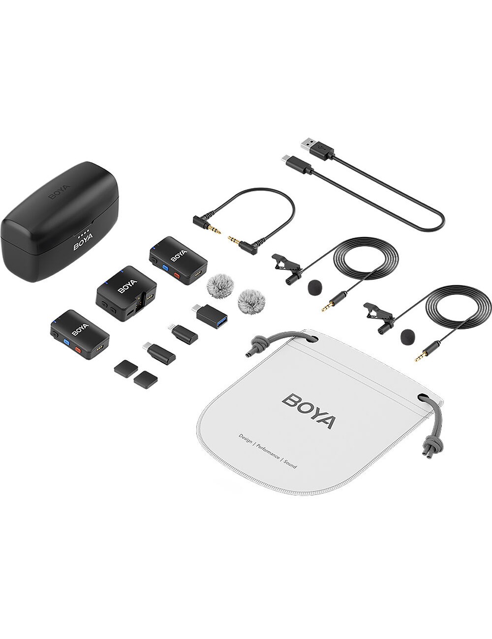 Boya BOYAMIC Micrófono Doble 3-EN-1 Con Grabadora y 300 Metros de Alcance