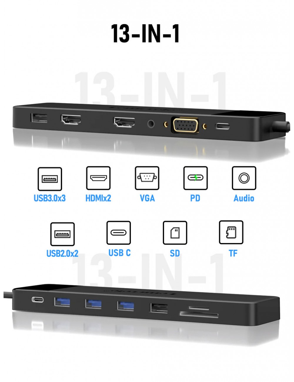 Lemorele TC200 Estación Docking USB-C 13 en 1