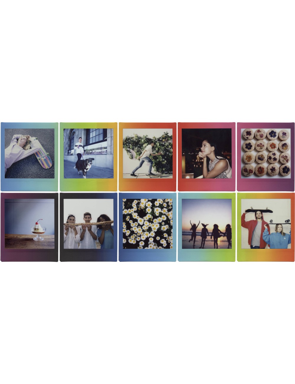 Fujifilm instax SQUARE Film Instantaneo 10 Fotos Borde Con Diseño RAINBOW